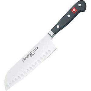 Wusthof 4183 Wusthof Classic Hollow Edge Santoku Knife 7, 7", Black
