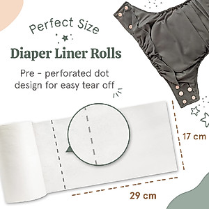 LA PETITE OURSE Cloth Diaper Liners, Cloth Diaper Liner Rolls, Fragrance Free Cloth Diaper Liners, Unscented, SGS Certified, 11.5 X 6.75 inches - 100 Sheets/Roll - Pack of 4