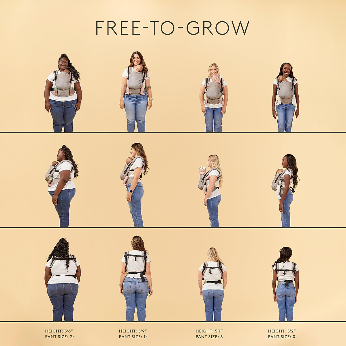 Baby Tula Discover Free-to-Grow Baby Carrier, Adjustable Newborn to Toddler Carrier, Ergonomic and Multiple Positions for 7 - 45 pounds, Black with Gray Stars