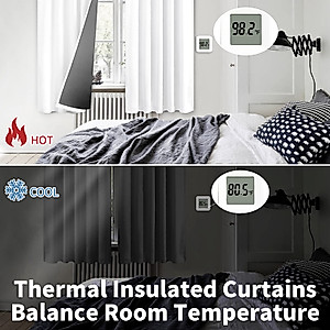 BGment Pure White 100% Blackout Curtains for Bedroom, Black Out Living Room 84 inch Panels with Thermal Liner, Rod Pocket and Back Tab Double Layer Room Darkening Drapes, 2 Panels, Each 52 x 84 Inch