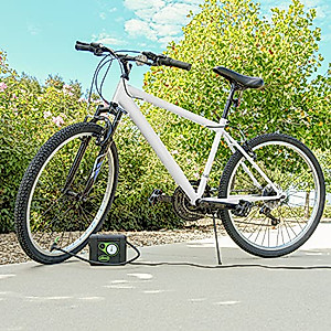 Slime 40060 Tire Inflator, Compact, Portable Car Air Compressor, Analog, Quick Connect Air Hose, Flat Tire Puncture Repair, 12V, 10 min inflation Black