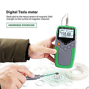 Permanent Magnet Gauss Meter Tesla Meter Fluxmeter with 5% Accuracy Probe 0 to 2400mT