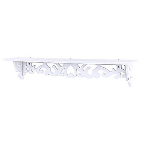 EBTOOLS Floating Shelf, White Shabby Chic Filigree Style Shelves Cut Out Design Wall Shelf Home