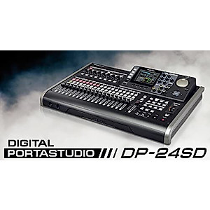 Tascam DP-24SD 24-Track Digital Portastudio Multi-Track Audio Recorder with Pro Headphone and Pair of EMB XLR Cables and Gravity Magnet Phone Holder Bundle