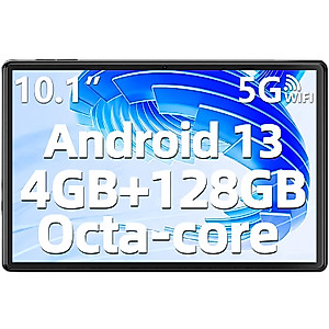 SGIN 10 Inch Tablet, 4GB RAM 128GB ROM Android 13 Tablets Computer with MTK Octa-Core 2.0Ghz Processor, FHD 1280x800 IPS Srceen, 5MP+8MP Camera, WiFi, Bluetooth, 6000mAh
