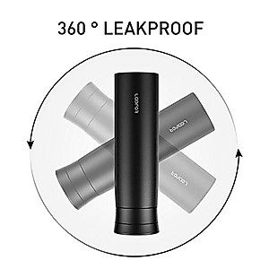 LEIDFOR Tea Thermos with Infuser for Loose Leaf Tea - Vacuum Insulated Tea Infuser Tumbler - Tea Bottle with Leak Proof Screw Lid Portable 17oz Black