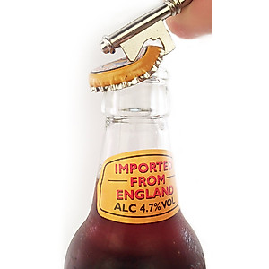 Butler in the Home® Bottle Butler Beer Bottle Opener Keychain Skeleton Key Soda Keychain, Antique Bronze