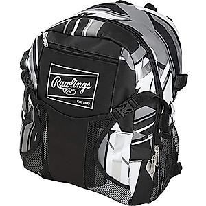 Rawlings | REMIX Baseball & Softball Equipment Bag | T-Ball / Rec / Travel | Backpack - Black