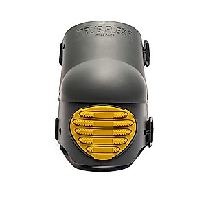 TSE Safety - TSE-TFLX-XL Flex Work Knee Foam Padding Pads - Anti-Slip Strong Double Straps Comfortable Knee Protection Breathable Heavy Duty for Indoor and Outdoor Use – XL, Black & Yellow