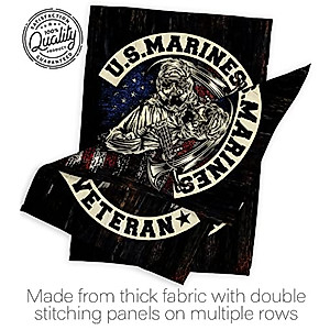 USBrotherhood Veteran Garden House Flag Set Armed Forces Marine Corps USMC Semper Fi United State American Military Retire Decoration Banner Small Yard Gift Double-Sided, Made in USA