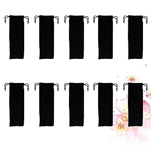 UPKOCH 10pcs Spoons Black Chopsticks Fork Bags Home with Organizer Holders Office Toothbrushes Carrying Flannel Christmas for Holiday Silverware Storage Kitchen Drinking Bag