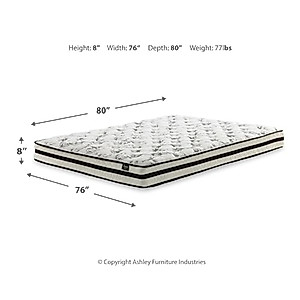 Signature Design by Ashley King Size Chime 8 Inch Medium Firm Innerspring Mattress with Pressure Relief Quilt Foam