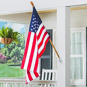 Evergreen Solid Wood 56" Flag Pole | Single Flag Holder Tangle Free Clip| 3x5 American Flags with Pole Sleeve or Grommets | Residential or Commercial