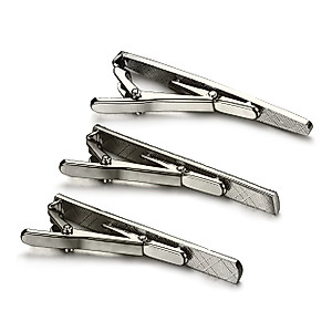 Jstyle 3 Pcs Tie Clips for Men Tie Bar Clip Set for Regular Ties Necktie Wedding Business