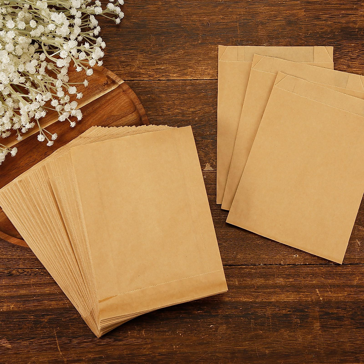 300pcs Organic Pads Disposal Bags, 7.5x10 Inch Pad Napkin Storage Bag Kraft Paper Bags for Feminine Hygiene tampon Liner Bag Waste Receptacle Paper Liners Business Toilet Bathroom Personal Dispenser