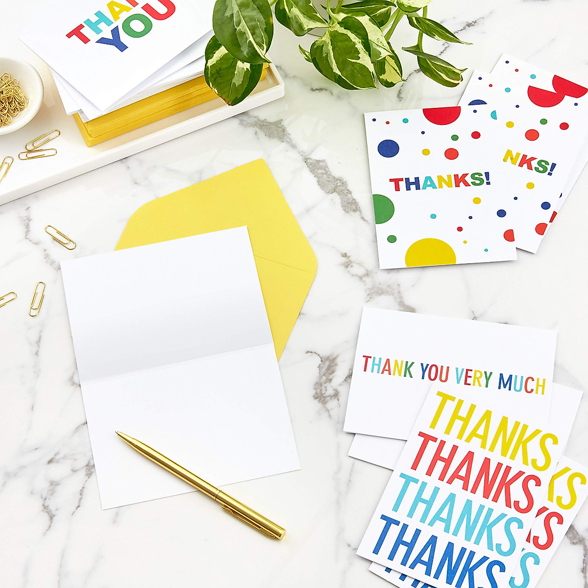 Hallmark Thank You Cards Assortment - Bright Primary Colors (48 Pack)