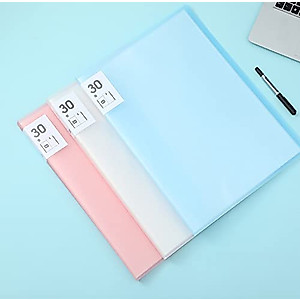 MEGREZ A3 Diamond Painting Storage Book, Large Portfolio Folder for Artwork, Report Sheet, Art Painting Storage Book with 60 Pockets Clear Sleeves, Pink