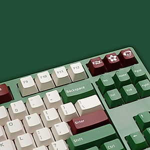 Akko 87-Key TKL Wired Mechanical Gaming Keyboard, Matcha Red Bean Themed Programmable Keyboard, PBT Doubleshot Keycaps and Anti-Ghosting (Gateron Pink Linear Switch)