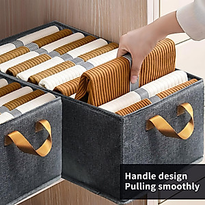 SHINYHARBOR 2Pcs Large Collapsible Closet Storage Bins 18"x11"x8”, Fabric Storage Organizer with Handles, Foldable Storage Basket Bins for Shelves, Blanket, Towel, Clothes, Books, Toys,Grey