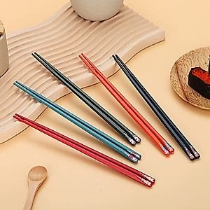 Kyraton Fiberglass Chopsticks 10 Pairs , Non Slip Reusable Chop Sticks for Food, Japanese Chinese Korean Chopsticks, Easy to Use, Dishwasher Safe, 9.5 Inch