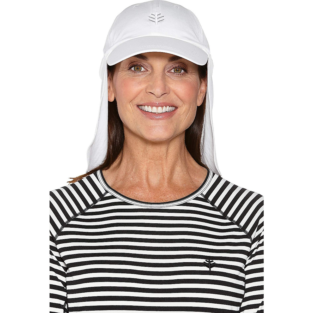 Coolibar UPF 50+ Men's Women's Hayden Chlorine Resistant All Sport Hat - Sun Protective (One Size- White)