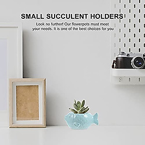 Happyyami 2pcs Stoneware Breathable Flowerpot Ceramic Plant Pots Animal Planter Cactus Succulent Planter Garden pots Small Plant pots Animal Plant vase Ceramic pots Flowers Bonsai Ceramics