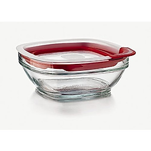 Rubbermaid Easy Find Lids Glass Food Storage Container, 2.5 Cup, Racer Red