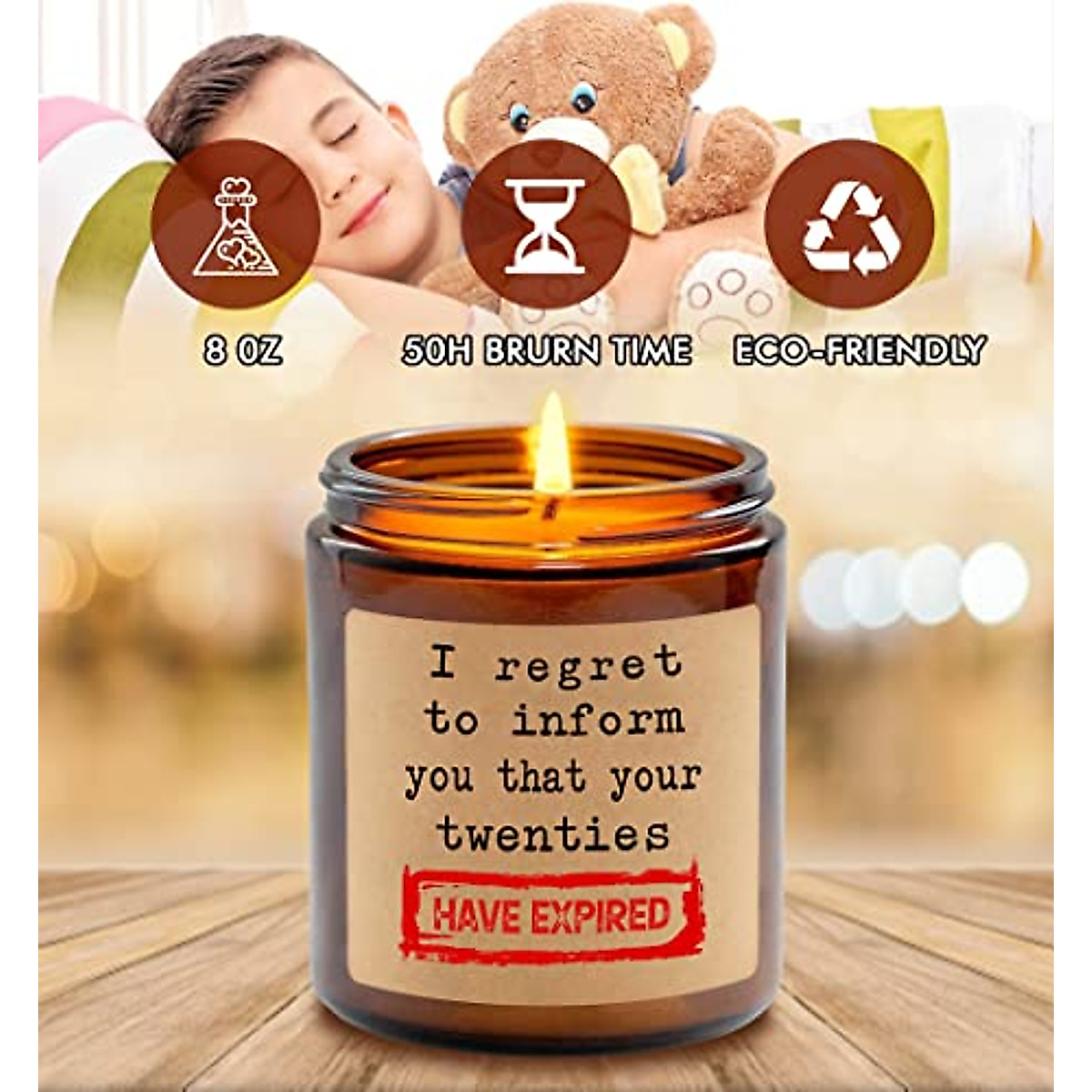 I Regret to Inform You That Your Twenties Have Expired - Funny 30Th Birthday Gifts for Women Or Men - Lavender Scented Candles - Soy Candles