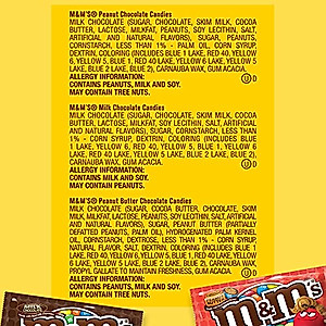 M&M'S Peanut, Peanut Butter & Milk Chocolate Variety Pack Full Size Milk Chocolate Candy Assortment, 30.58 oz 18 ct