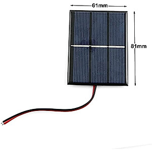 Longdex 1-Pack Solar Panel 0.65W 1.5V Mini Solar System DIY for Battery Cell Phone Chargers Portable 60803mm Mini Solar Cell with Wire