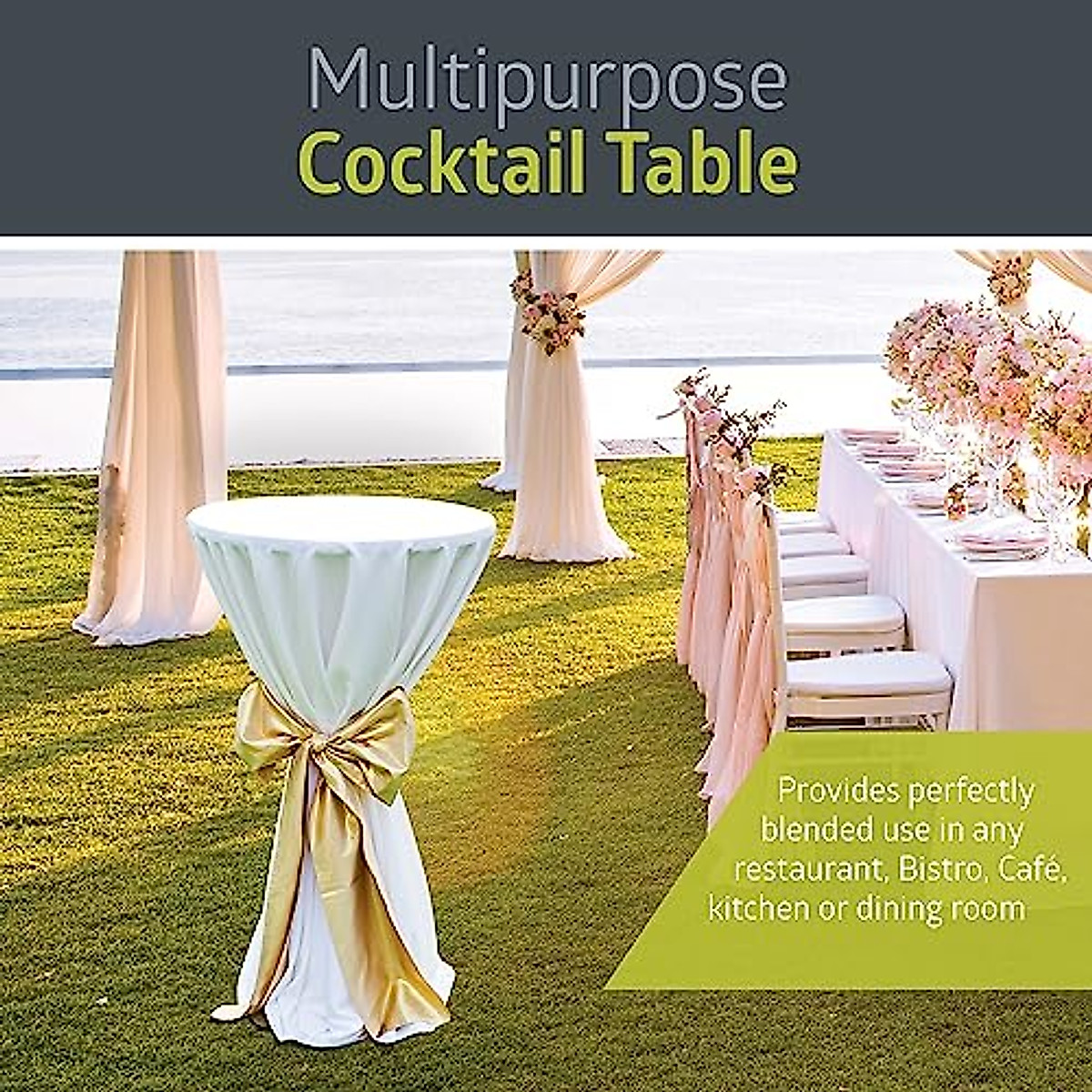 Pearington Santina 2 Pack Round Bar and Pub Table, Black