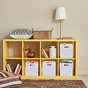 Bringer Plastic Collapsible Storage Cubes, White Cube Organizer Bins, 4-Pack