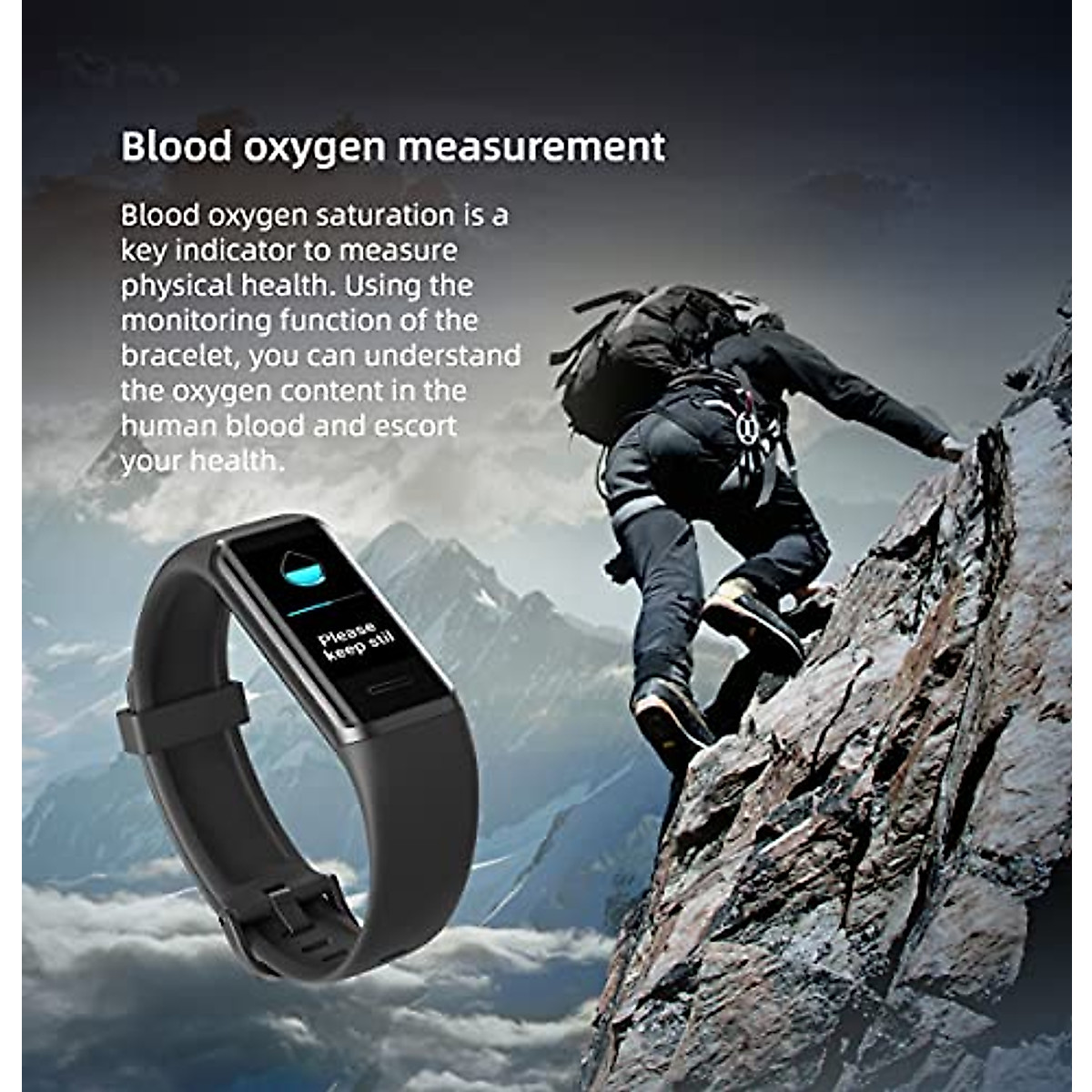 OCTANDRA Pulse VeryFit Fitness Tracker Alexa Built-in Heart Rate SpO2 Blood Oxygen Saturation Sleep Monitor Step Counter Running Pedometer 5ATM Waterproof Smart Watch for Men Women (GT Band) (Black)