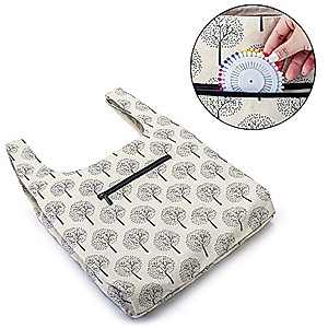 YARWO Knitting Yarn Bag, Tote Bag for Knitting Needles, Yarns and Unfinshed Project, Tree (Bag Only, Patented Design)