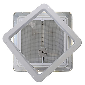 classAcustoms Heng's 71111A-C RV Roof Vent White Wegde Lid Non Powered Manual Crank Lid with Built in Screen and Galvanized Frame