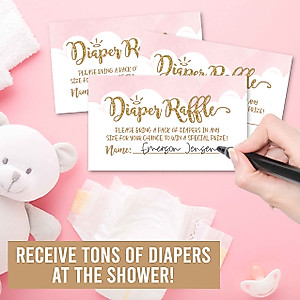 25 Baby Shower Diaper Raffle Tickets For Baby Shower Girl - Heaven Sent Baby Shower Games For Girls, Diaper Raffle Cards, Baby Raffle Tickets, Baby Shower Invitation Inserts, Baby Shower Ideas