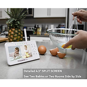 Babysense Video & Movement Baby Monitor - Bundle Pack - Babysense Video Baby Monitor V43 Split Screen with Two PTZ Cameras & Babysense 7 Under-The-Mattress Baby Movement Monitor - 2 in 1