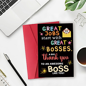 Zyulin Thank You Card Gifts for Boss Leader Manager, Cute Bosses Day Card Gifts for Her Him, Funny Boss's Day Card Gifts for Men Women, Best Boss Appreciation Card