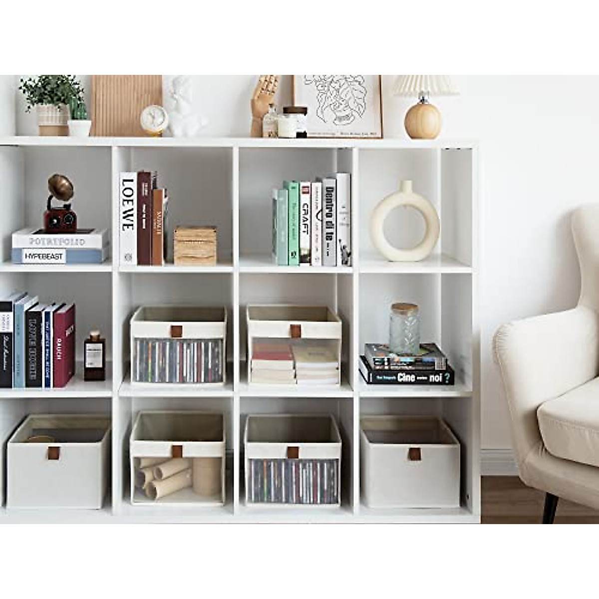 StorageWorks 3-Pack Closet Storage Bins with 6-Shelf Hanging Closet Organizer