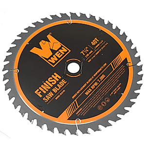WEN BL0740 7.25-Inch 40-Tooth Carbide-Tipped Professional Finish Saw Blade for Miter Saws and Circular Saws