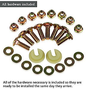 HUSWELL 490-241-0010 Snowblower Slide Shoes Skid Shoe (2 Pack) with Mounting Hardware for Universal MTD Snow Thrower