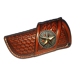 Custom Nocona Weave Fancy Rope Star Side Draw Knife Sheath right side