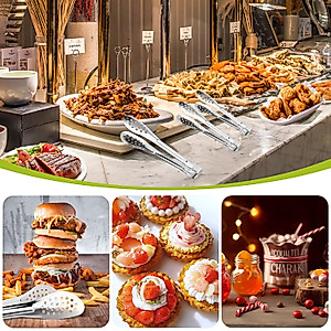 XEVOM Serving Tongs, 8 Pack, 7 Inch, Stainless Steel, Silver, Buffet Tongs