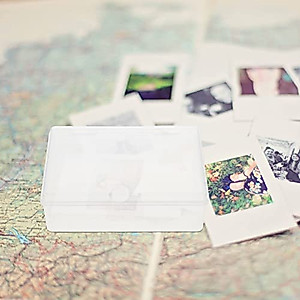 Operitacx 10Pcs Battery Storage Organizer Stackable Plastic Storage Bin Clear Storage Case Holder Container with Hinged Lid for Keeping Small Parts Coints Screws Business Cards Game Pieces Crafts