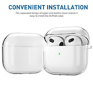 Valkit Compatible AirPods 3 Case, Clear Airpods 3rd Generation Case with Keychain Soft TPU Protective Shockproof Cover for Girls Women Men Compatible with Apple AirPods 3 Gen Case - Clear