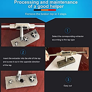 Tap Extractor 3/4 Flute Broken Head Screw Remover Stripped Tap Extractor Set Steel 3 Types 6 Pcs