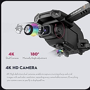 GoolRC RC Drone with Camera 4K Drone Dual Camera LS-XT6 Track Flight Gravity Sensor Gesture Photo Video Altitude Hold Headless Mode RC Quadcopter for Adults Kid 3 Batteries