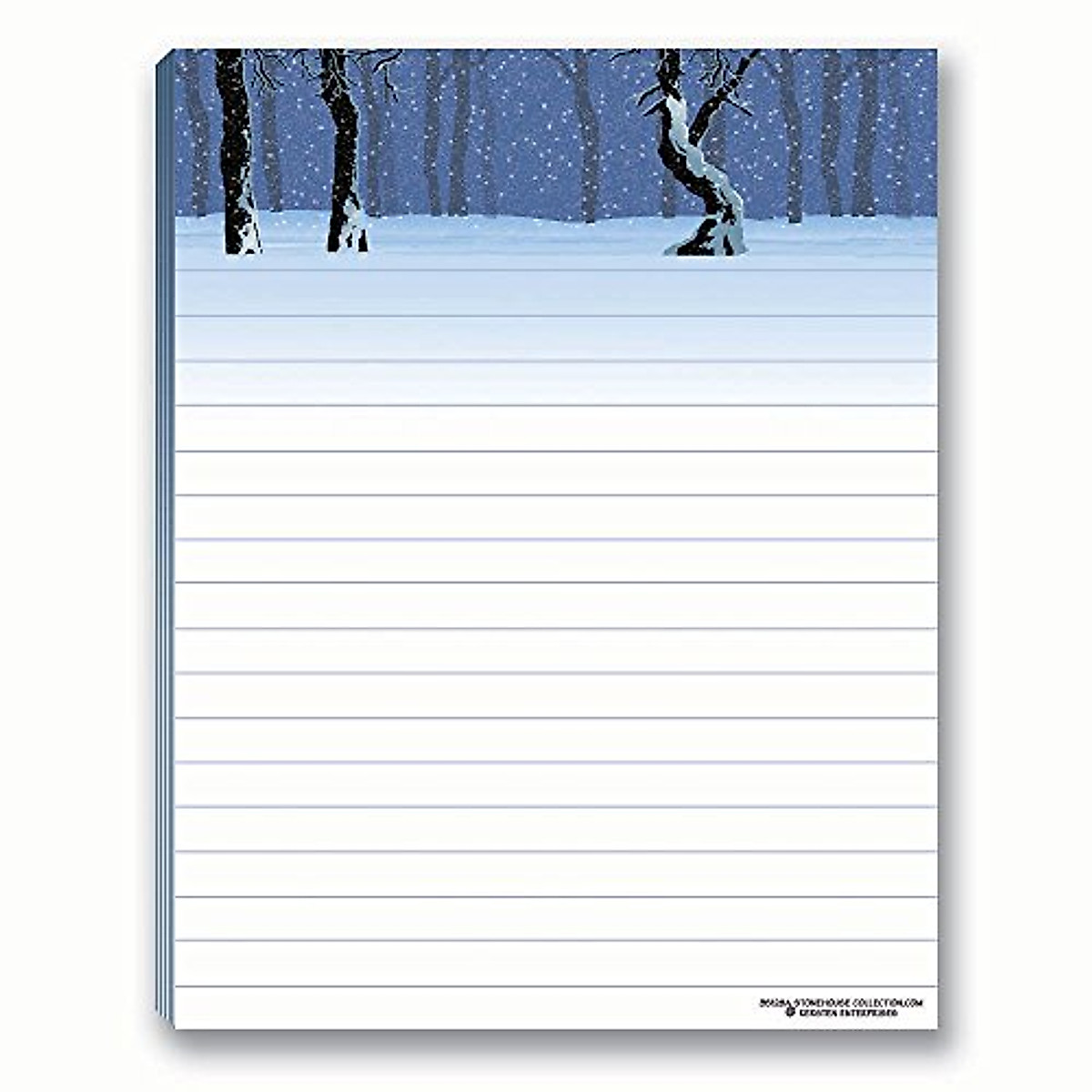 Winter Theme Notepads - 4 Assorted Note Pads - Winter Scene