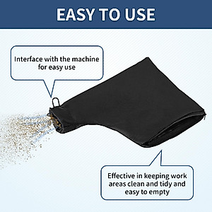 Miter Saw Dust Bag for 255, Universal 2 Pack Dust Collection Bags with Zipper and Wired Adjustable Stand for Tank Belt Sander, Edge Planer, Diagonal Saw-Black