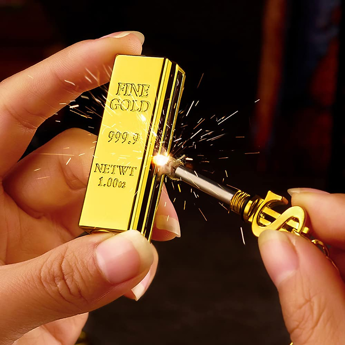 Permanent Flint Keychain,10000 Times Reusable Keychain Match, Keychain Lighter Waterproof Match,oil lighter, Cool Lighters, EDC Emergency Matchstick Survival（NOT OIL INCLUDED）